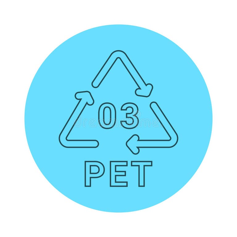 Plastic Recycling Code PET 03 Line Icon. Consumption Code Polyethylene ...