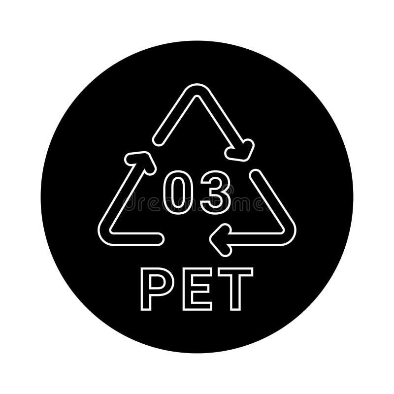 Plastic Recycling Code PET 03 Line Icon. Consumption Code Polyethylene ...