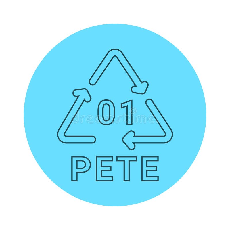 Plastic Recycling Code PETE Line Icon. Consumption Code Polyethylene ...