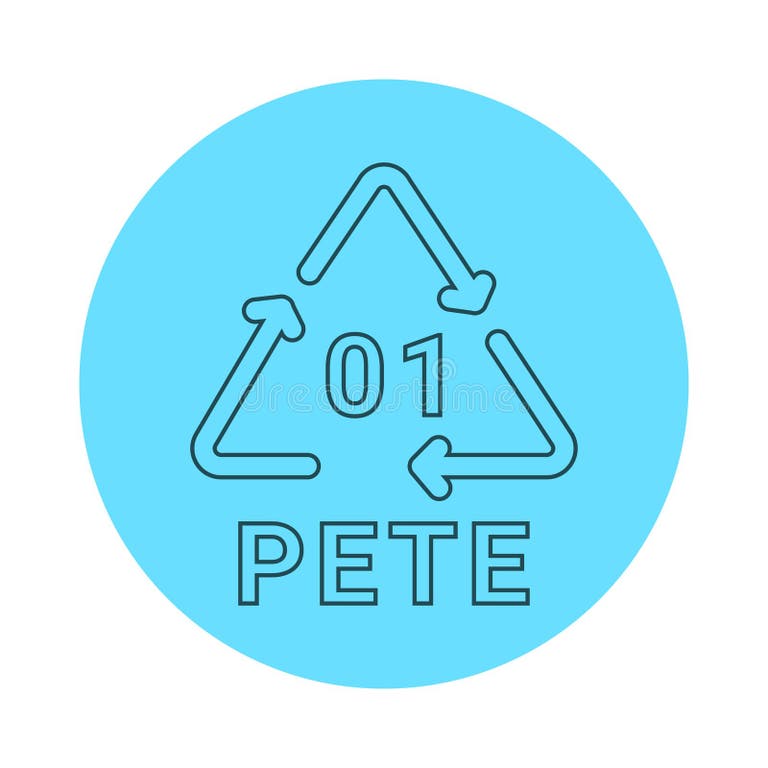 Plastic Recycling Code PETE Line Icon. Consumption Code Polyethylene ...
