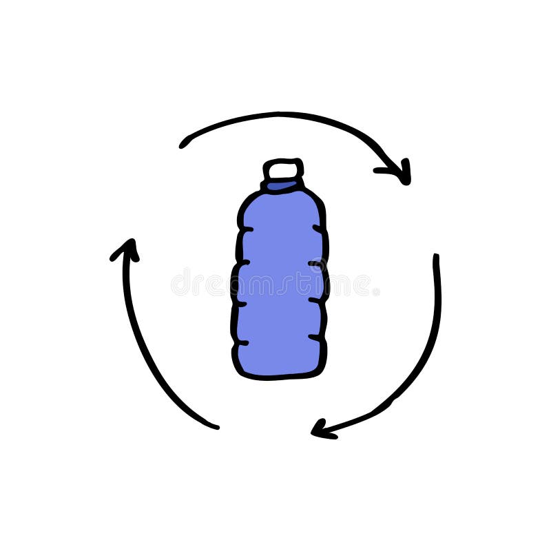 Plastic Recycling Doodle Icon Stock Illustration - Illustration of ...