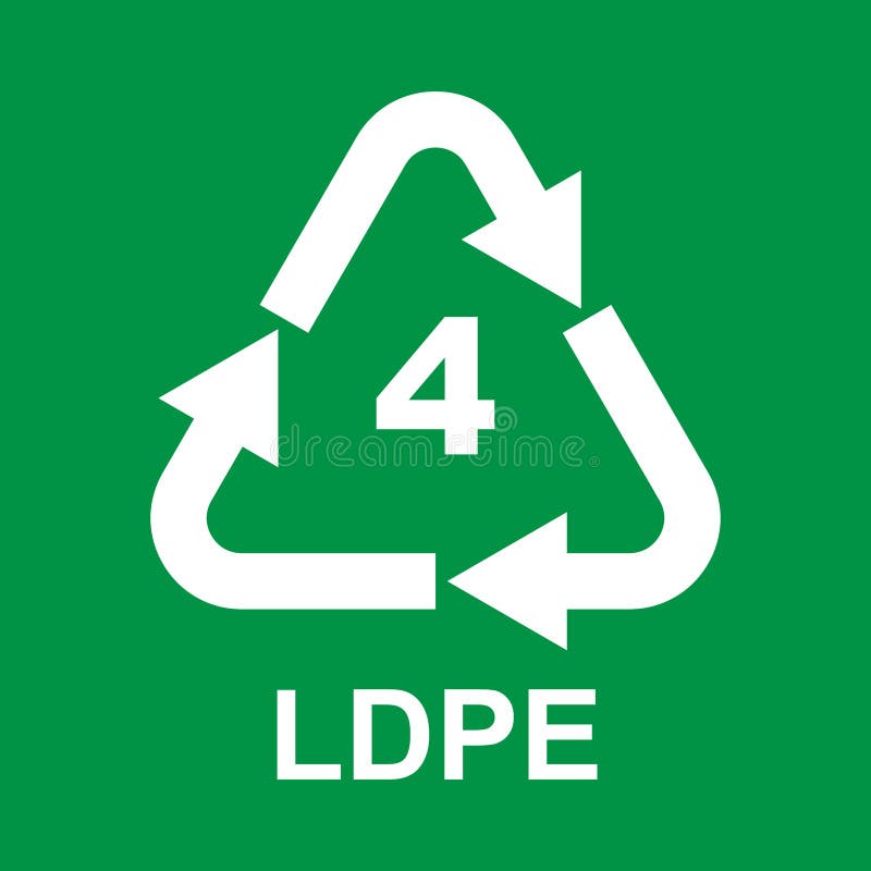 Plastic Recycling Symbol Class 4 LDPE Stock Vector - Illustration of ...