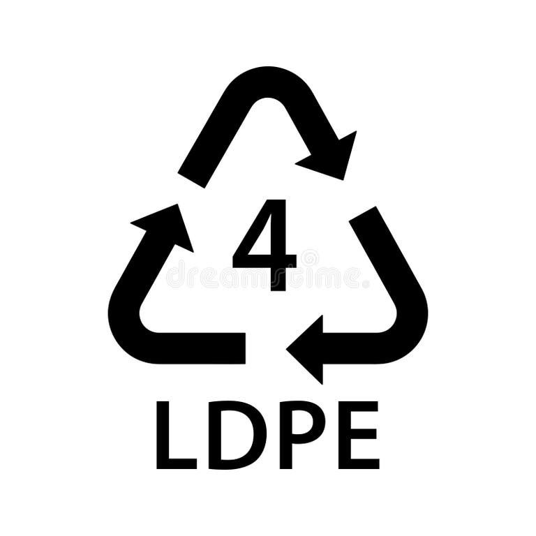 Plastic Recycling Symbol LDPE 4, Plastic Recycling Code LDPE 4, RIC ...
