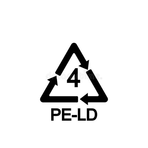 Plastic Recycling Symbol LDPE 4, Resin Identification Code Low-density ...