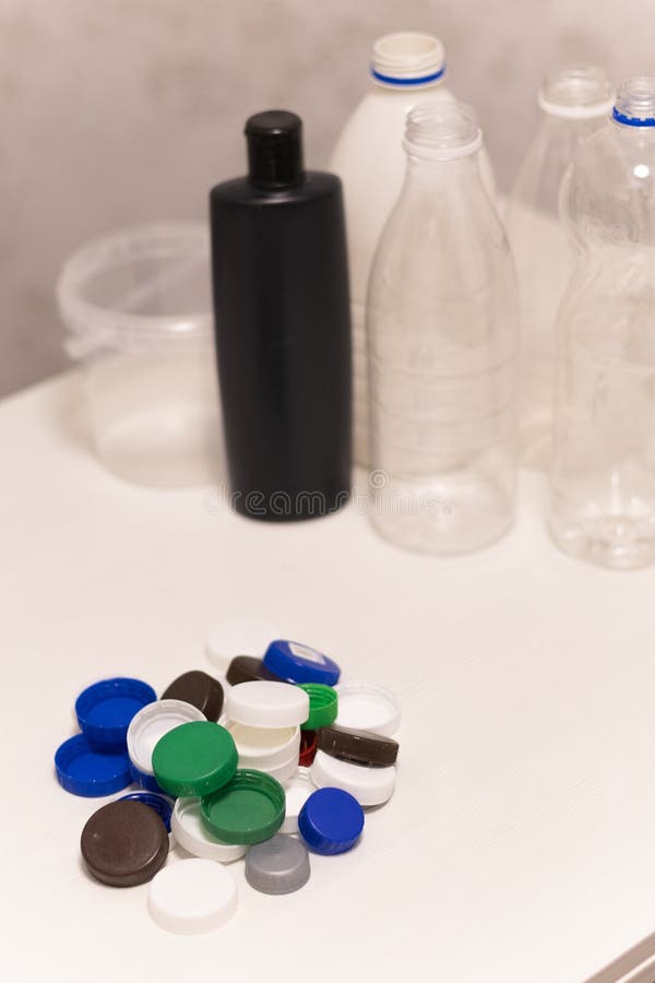 Plastic Recycling and Waste Collection. Plastic Sorting and Lids ...