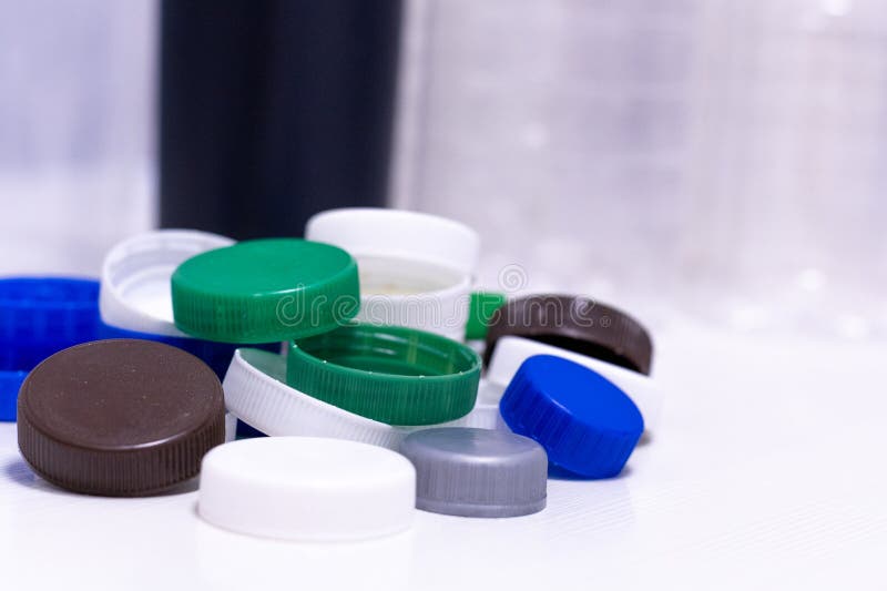 Plastic Recycling and Waste Collection. Plastic Sorting and Lids ...