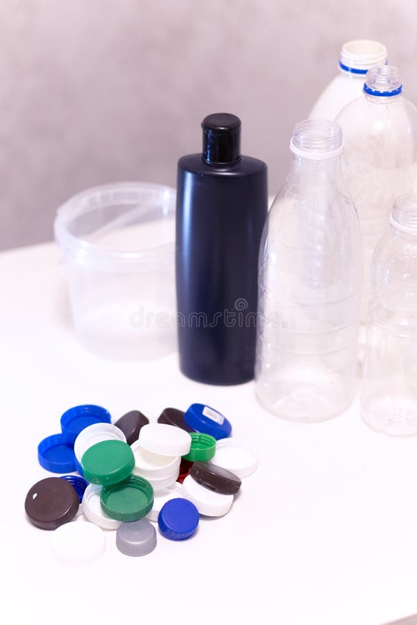 Plastic Recycling and Waste Collection. Plastic Sorting and Lids ...