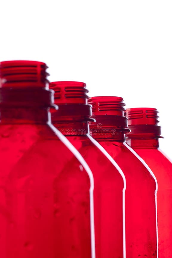 Plastic Red Bottles stock photo. Image of recycle, plastic - 18058634