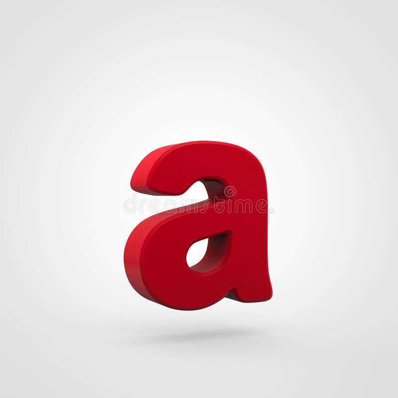 Plastic Red Letter a Lowercase Isolated on White Background. Stock ...