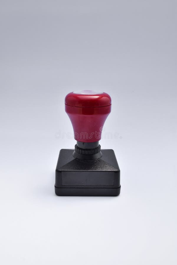 Plastic Red Rubber Stamper stock photo. Image of equipment - 258936450