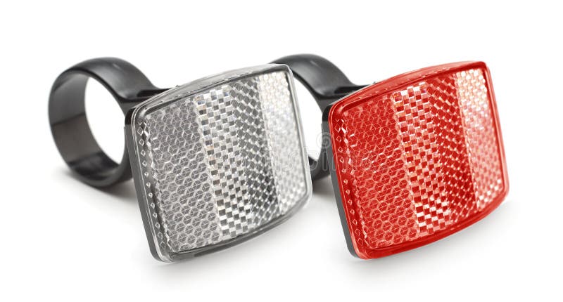 Plastic Reflectors for a Bicycle Isolated Stock Photo - Image of drive ...