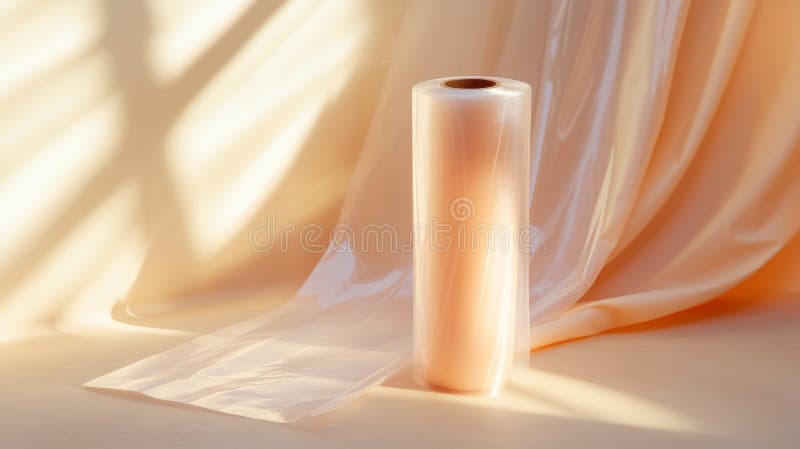 Plastic Roll with Soft Reflections and Gentle Light Pattern. Stock ...