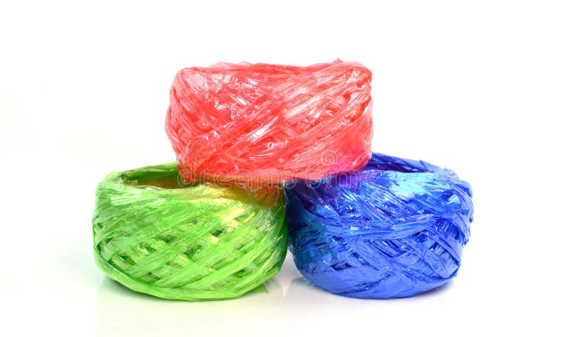Coil Of Plastic Rope On White Background Stock Image - Image of line ...