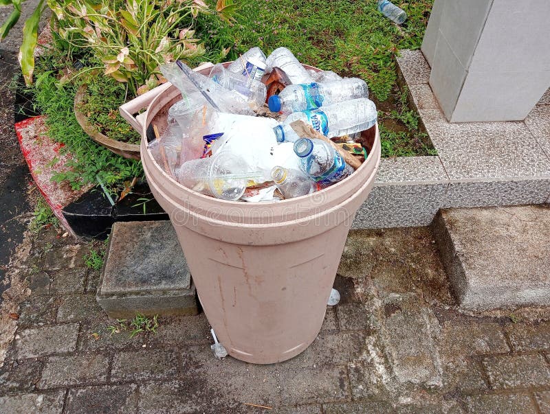 Plastic Rubbish in a Recycling Bin, Separate Waste Collection Concept ...