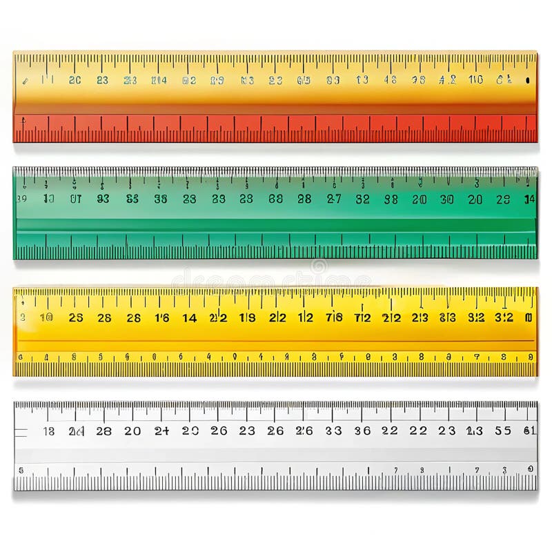 Plastic Ruler Set with Inch and Centimeter Markings Stock Illustration ...