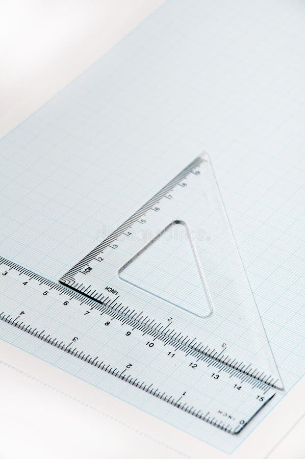 Plastic Rulers Milimeter Paper Graphic Architecture Stock Photo - Image ...