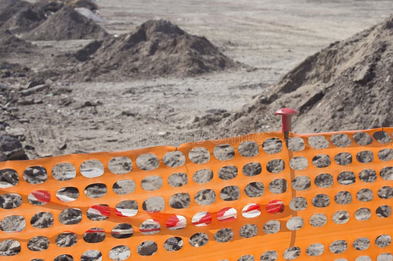 Plastic Safety Grid in Construction Site Areas To Delimit Construction ...