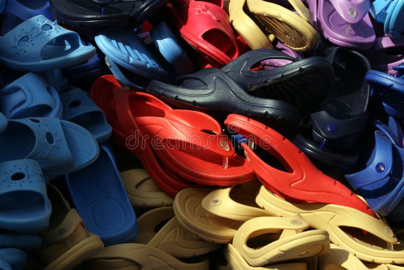 Colourful sandals stock image. Image of ladies, comfortable - 74736361