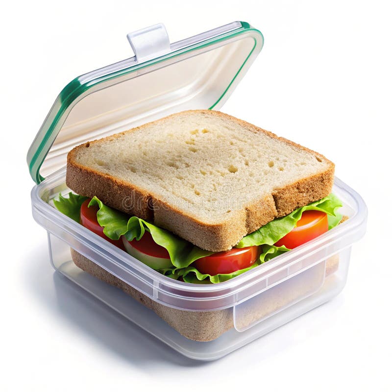 Plastic Sandwich Container with a Snap-lock Lid Stock Illustration ...