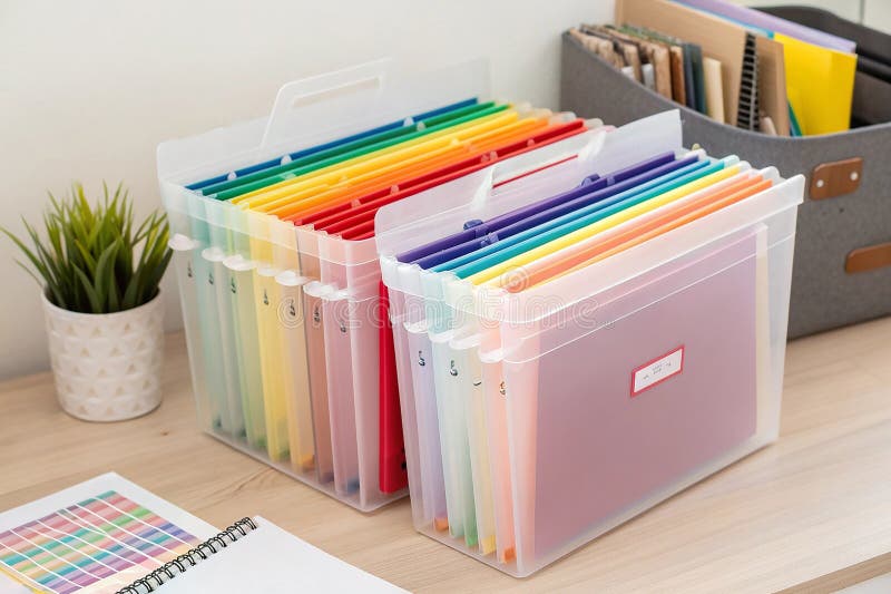 Plastic School Folder with Dividers for Papers Stock Illustration ...