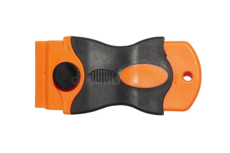 Plastic Scraper with Replaceable Blades on a White Background.a Scraper ...