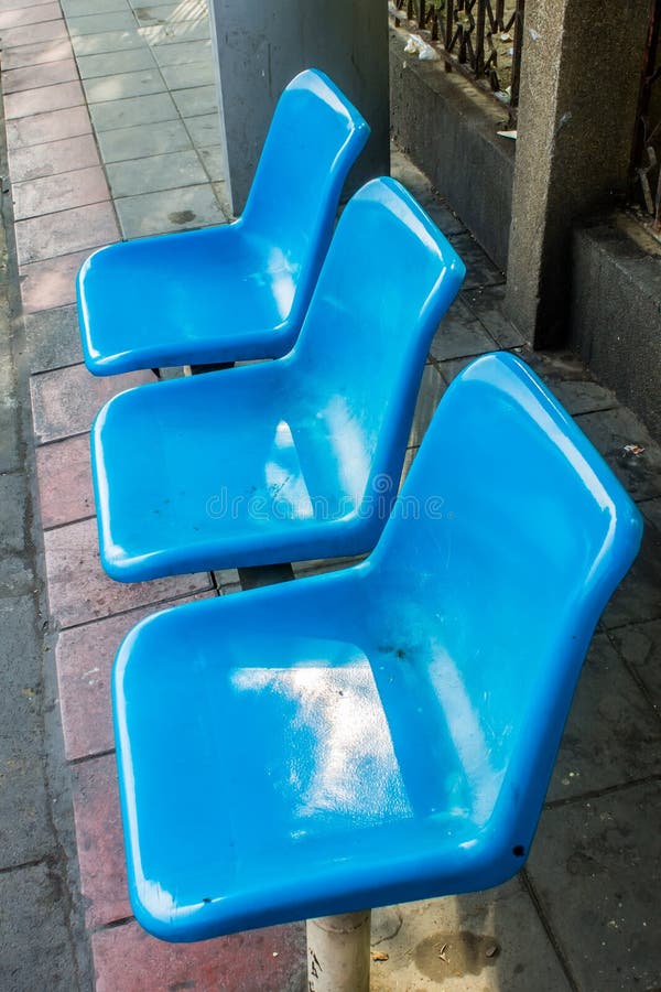 Plastic Seat Blue Chair Bus Stop Stock Photos - Free & Royalty-Free ...