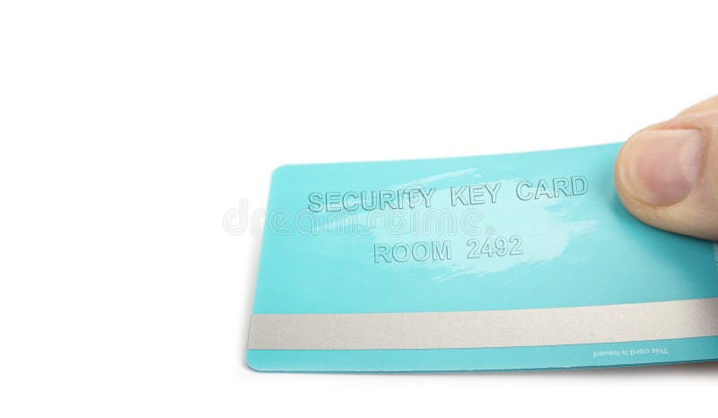 Plastic Security Key Card Room Opener on a White Stock Image - Image of ...