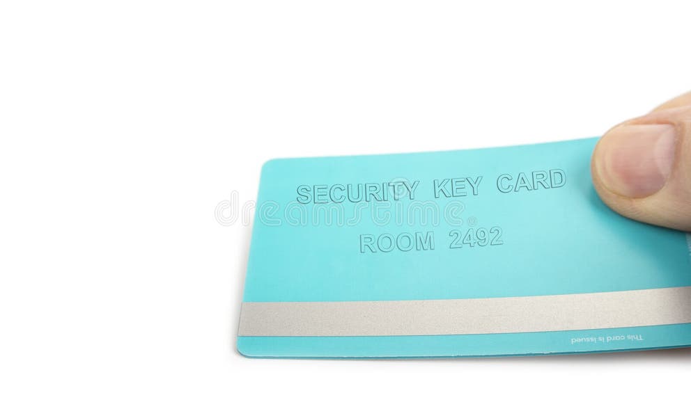 Plastic Security Key Card Room Opener on a White Stock Image - Image of door, modern: 269852823