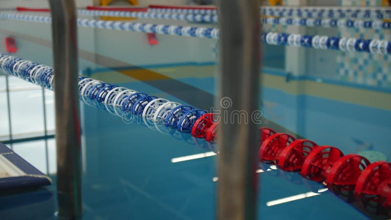 Plastic Separator Chain on Swimming Pool in Training Center Stock Video ...
