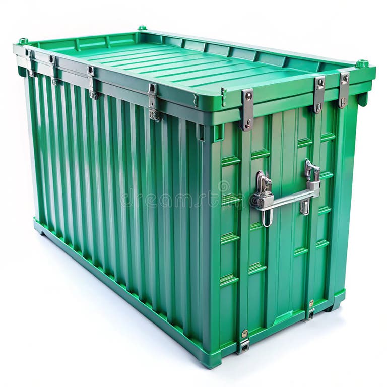 Plastic Shipping Container with Locking System Stock Illustration ...