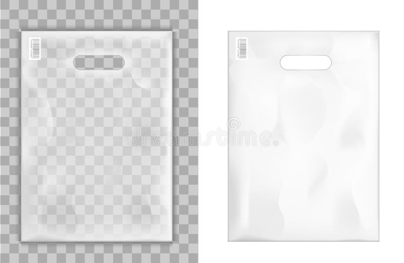 Plastic Shopping Bag Package Template. Vector Illustration Stock Vector ...