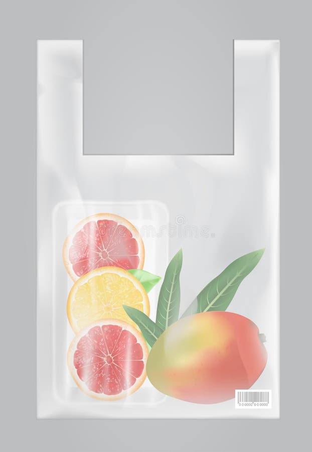 Plastic Shopping Bag Package Template. Vector Illustration Stock Vector ...