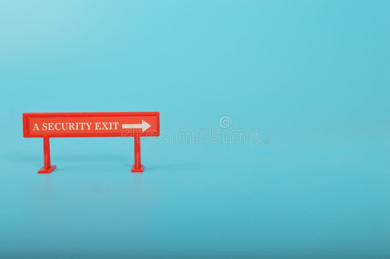Plastic Sign with Text a Security Exit Stock Image - Image of urgency ...