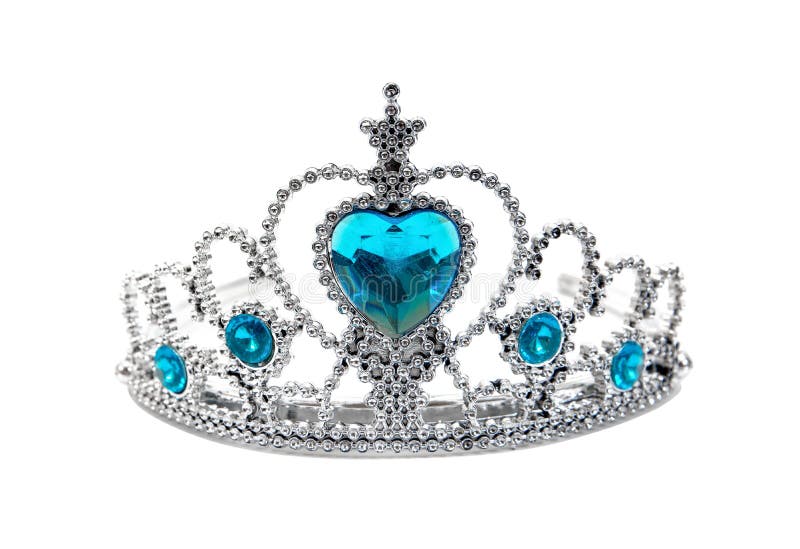 Plastic Tiara on White Background Stock Photo - Image of girl, blue ...