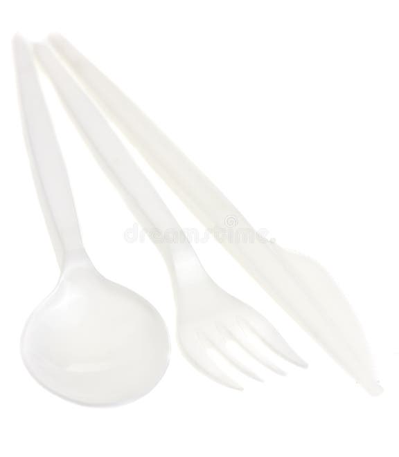 Plastic silverware stock image. Image of three, disposable - 23872433