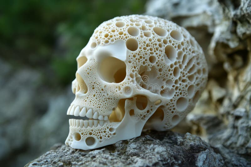 Plastic Skull Model Made on a 3D Printer Stock Illustration ...