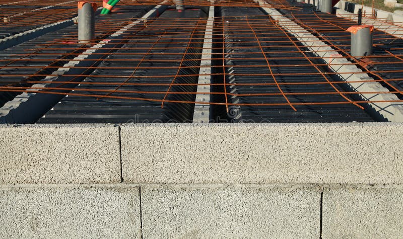 Plastic Slabs for the Construction of a Concrete Screed Stock Image ...