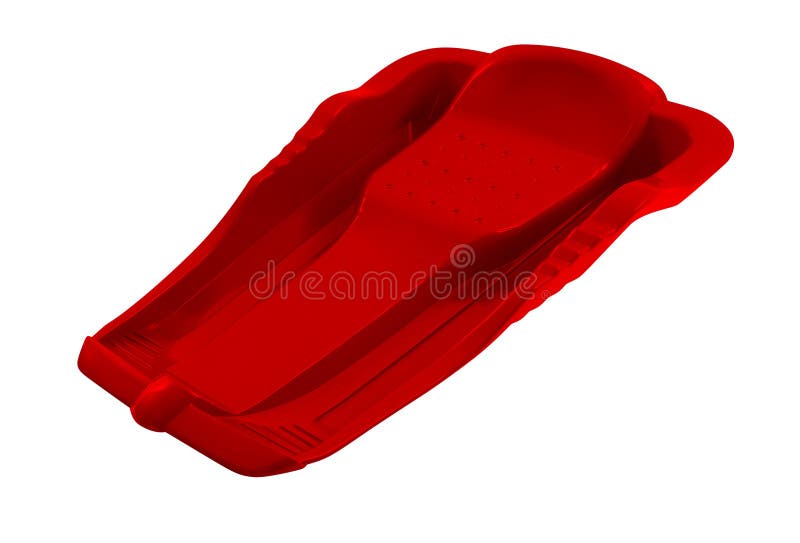 Plastic Sled Isolated - Red Stock Photo - Image of childhood, holiday ...
