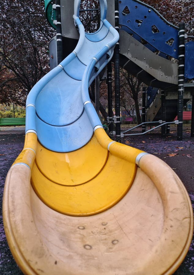 Plastic slide for children stock photo. Image of outdoor - 261481176