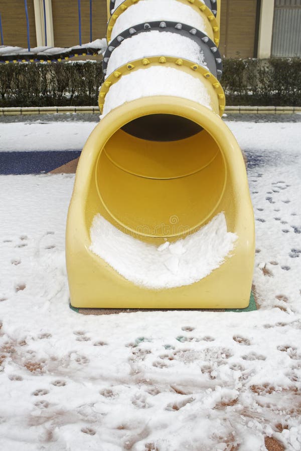 Slide with snow stock image. Image of pipe, accelerate - 30236621