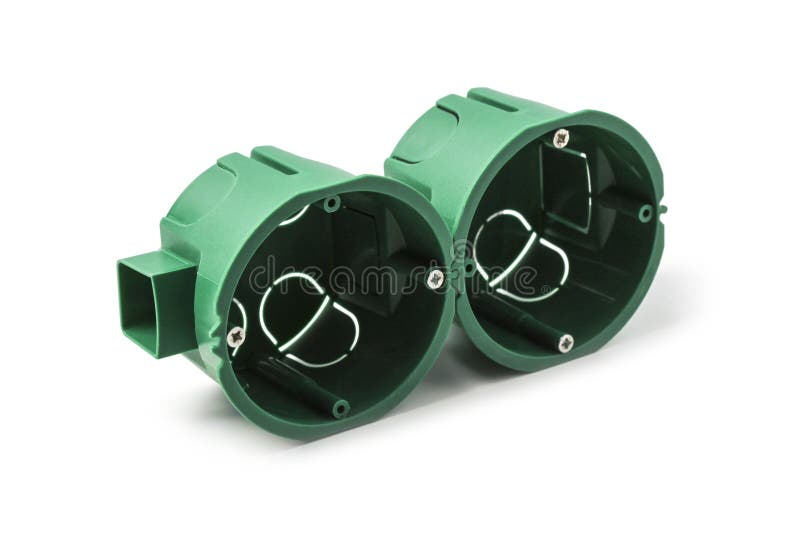 Plastic socket boxes stock photo. Image of device, electrical - 295363536