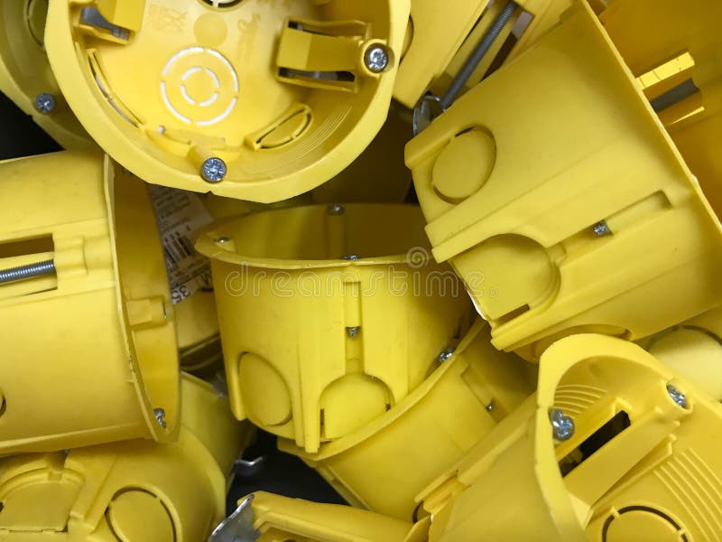 Plastic Socket Boxes for Repair. Creating Electricity and Sockets at ...