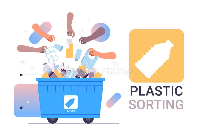 Plastic Sorting Waste Management Concept Hands Placing Plastic Items ...