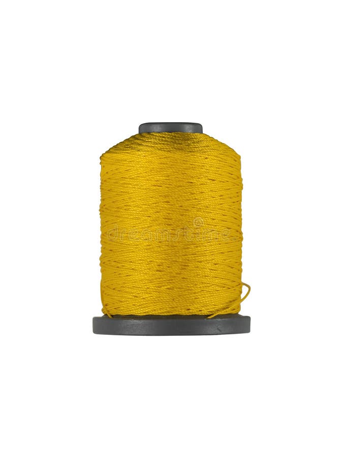Plastic Spool with Yellow Threads Isolated Stock Image - Image of ...