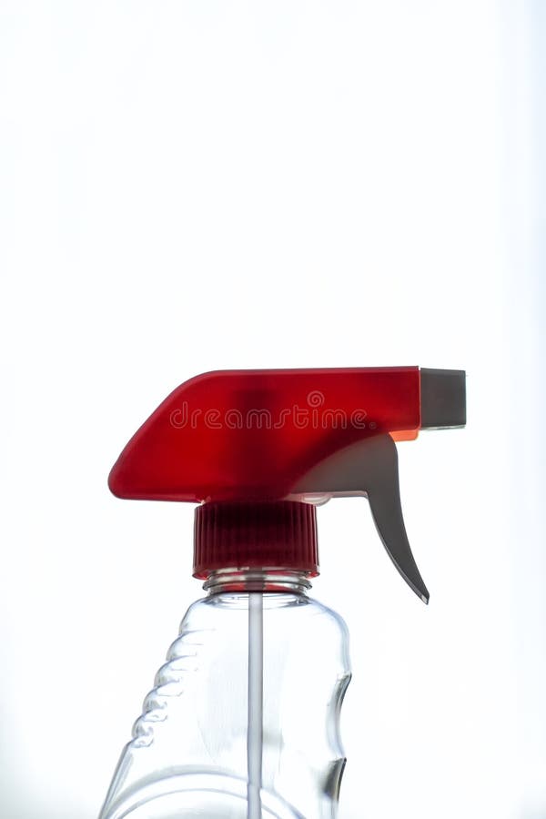 Plastic Spray Bottle with a Red Top Stock Image - Image of chemical ...