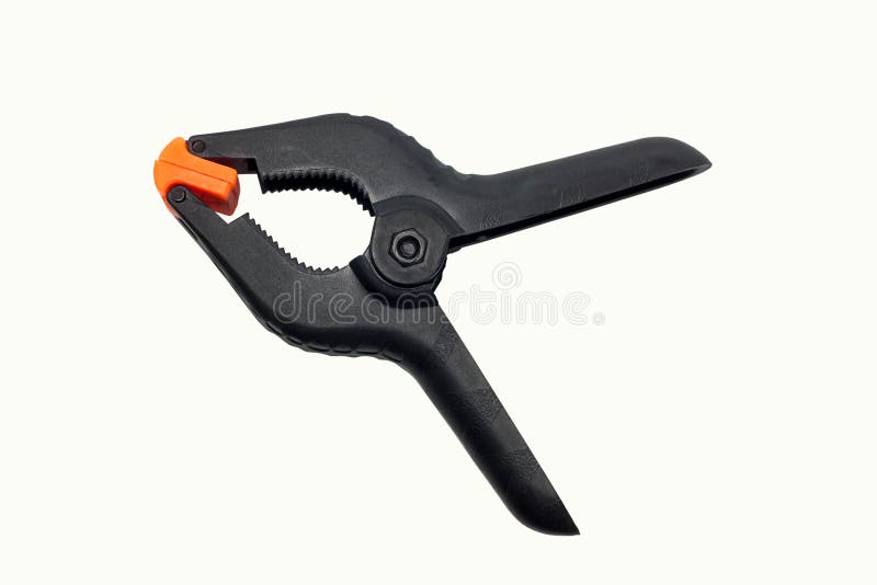 Plastic spring clamp. stock image. Image of orange, spring - 77464203
