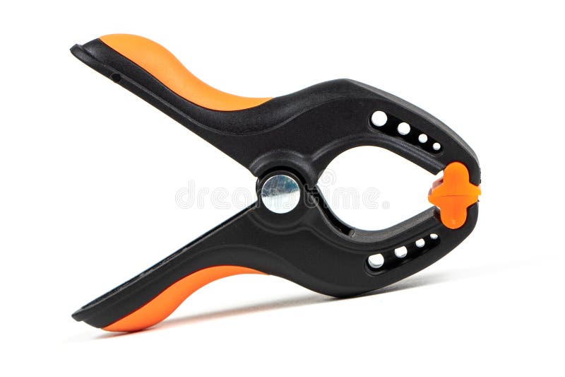 Plastic Spring Clamp Isolated on White Background. Clamping Equipment ...