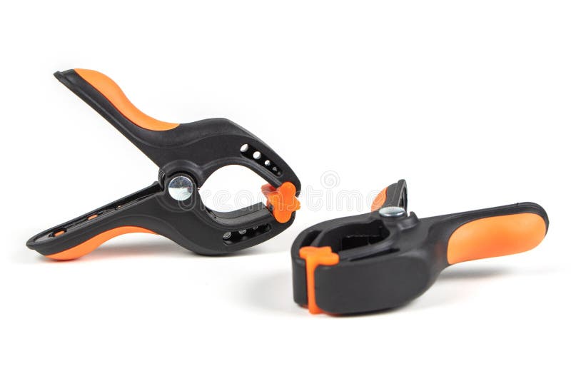 Plastic Spring Clamp Isolated on White Background. Clamping Equipment ...