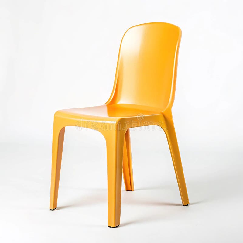 Plastic Stackable Chair Isolated on White Background Stock Illustration ...