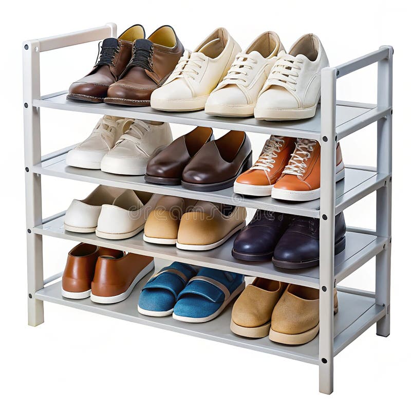 Plastic Stackable Shoe Rack for Compact Storage Stock Illustration ...